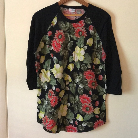 LuLaRoe | Tops | Large Bright Tropical Floral Llr Randy Style 34 | Poshmark